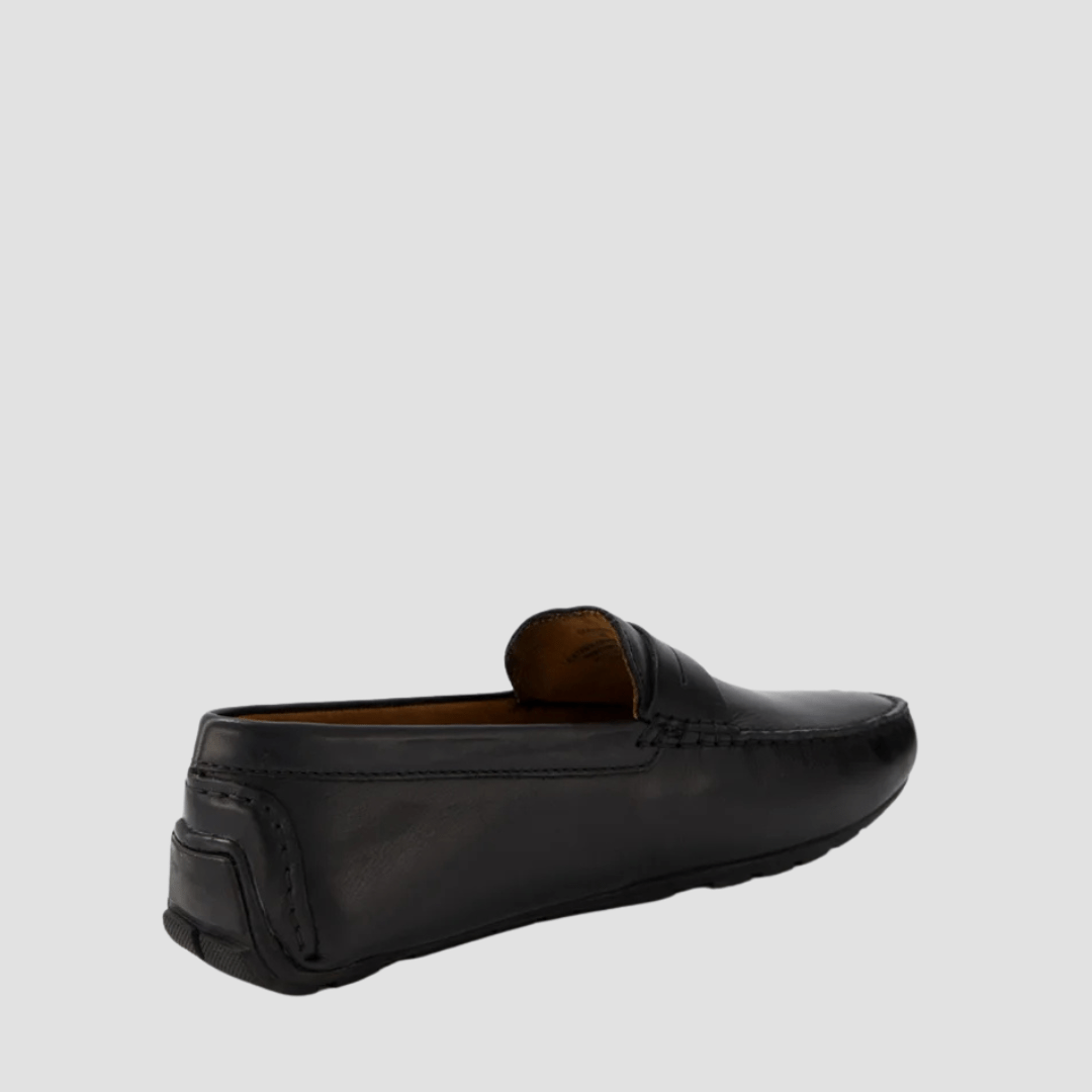 AQ by Aquila Conwell Leather Loafers in Black – Mens Suit Warehouse ...