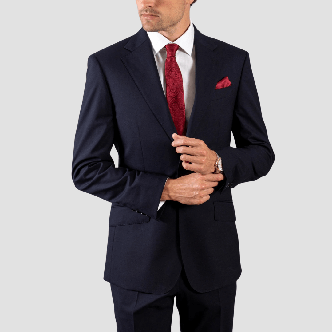 Hardy Amies Mens Tailored Fit Classic Suit in Navy – Mens Suit ...