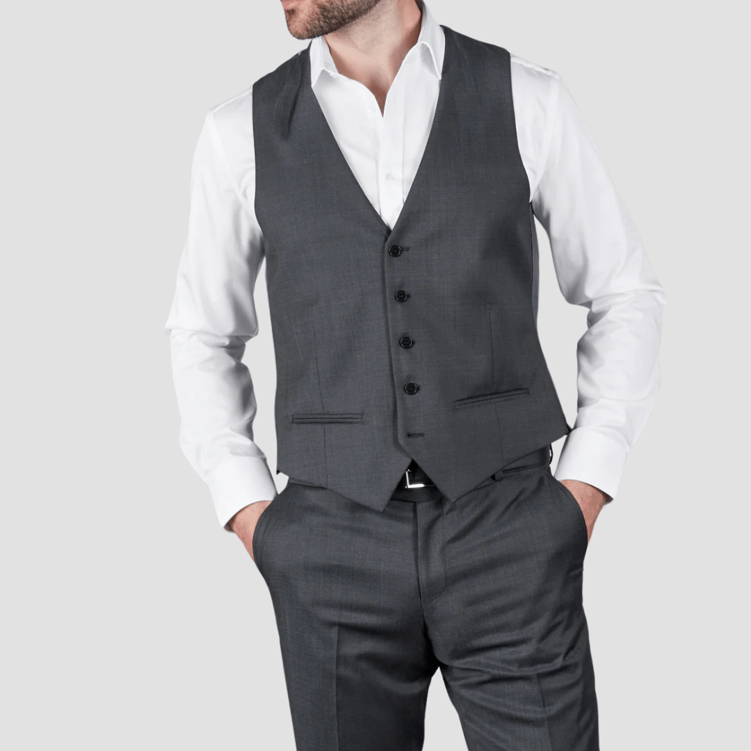 Boston classic fit ryan mens suit vest in black pure wool – Mens Suit ...