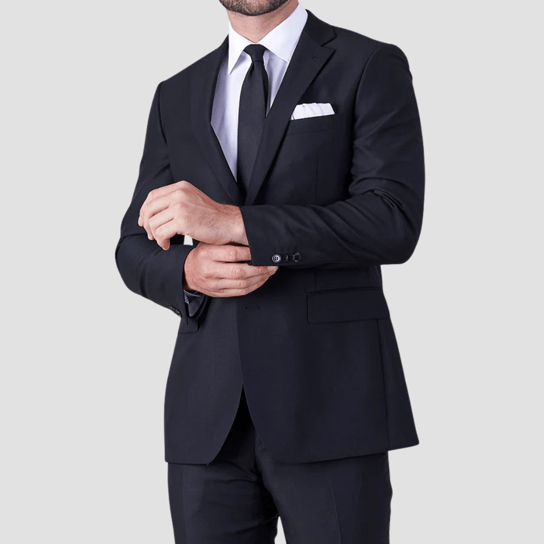Rembrandt Original Fit Cooper Suit in Black Pure Wool – Mens Suit ...