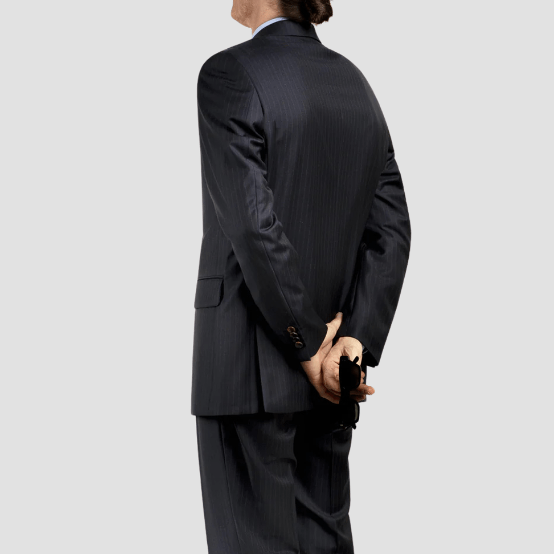 Rembrandt Original Fit Cooper Suit in Navy Stripe Pure Wool – Mens Suit ...