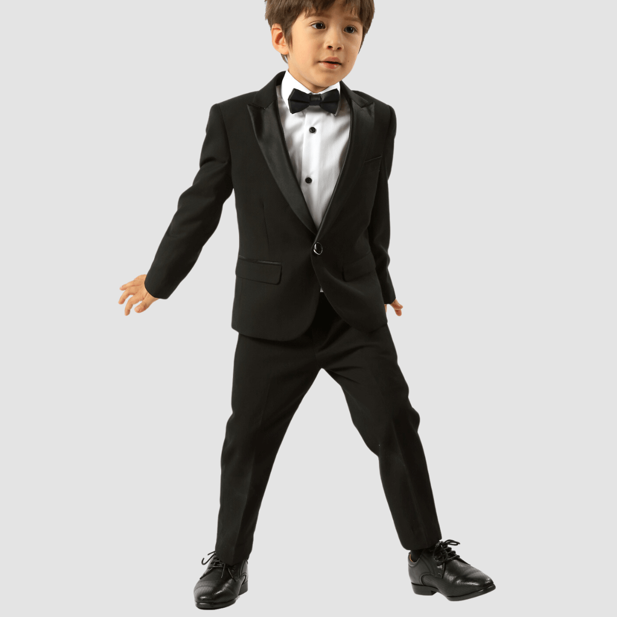 Boulvandre Kids Varce Italia Peak Lapel Tuxedo Suit in Black – Mens ...