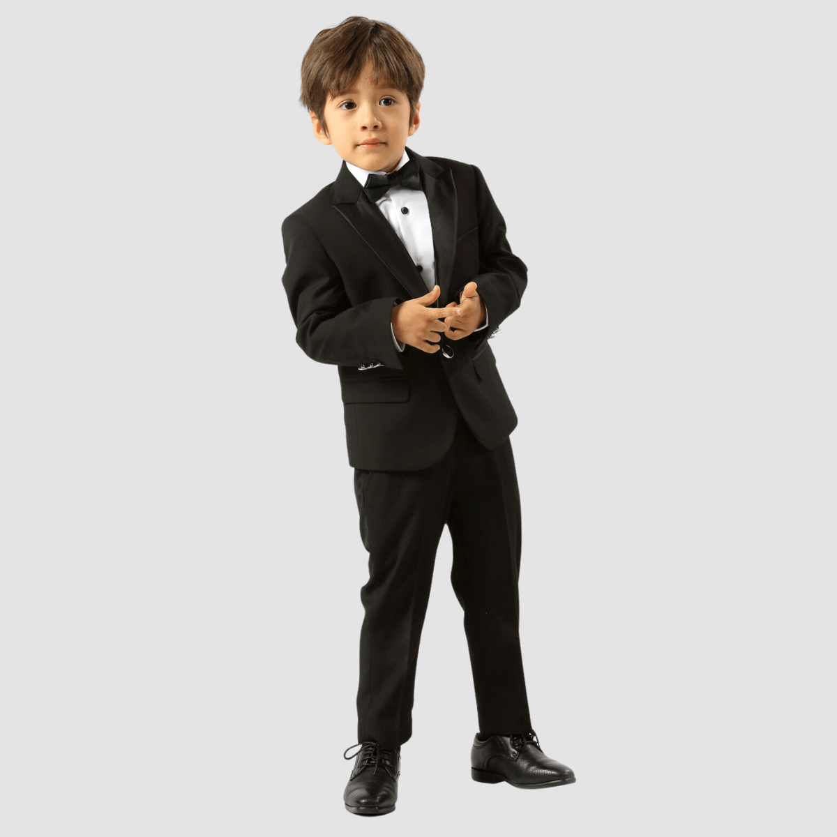 Boulvandre Kids Varce Italia Peak Lapel Tuxedo Suit in Black – Mens ...