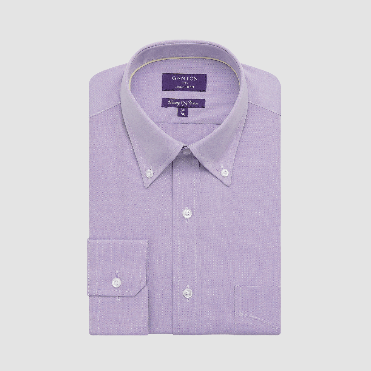 Ganton Classic Fit Rob Oxford Mens Shirt in Lilac – Mens Suit Warehouse ...