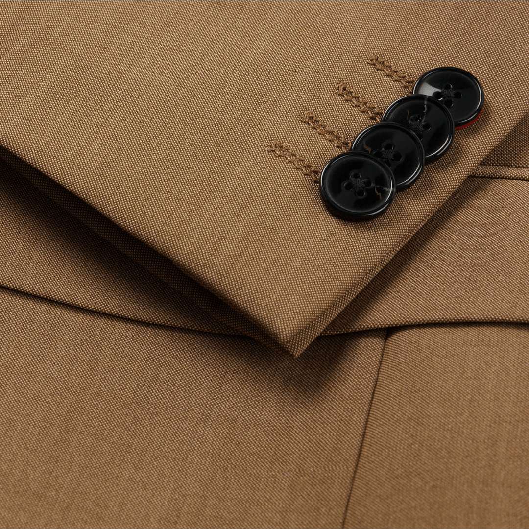 Hugo slim fit henry suit in tan mohair-look – Mens Suit Warehouse ...