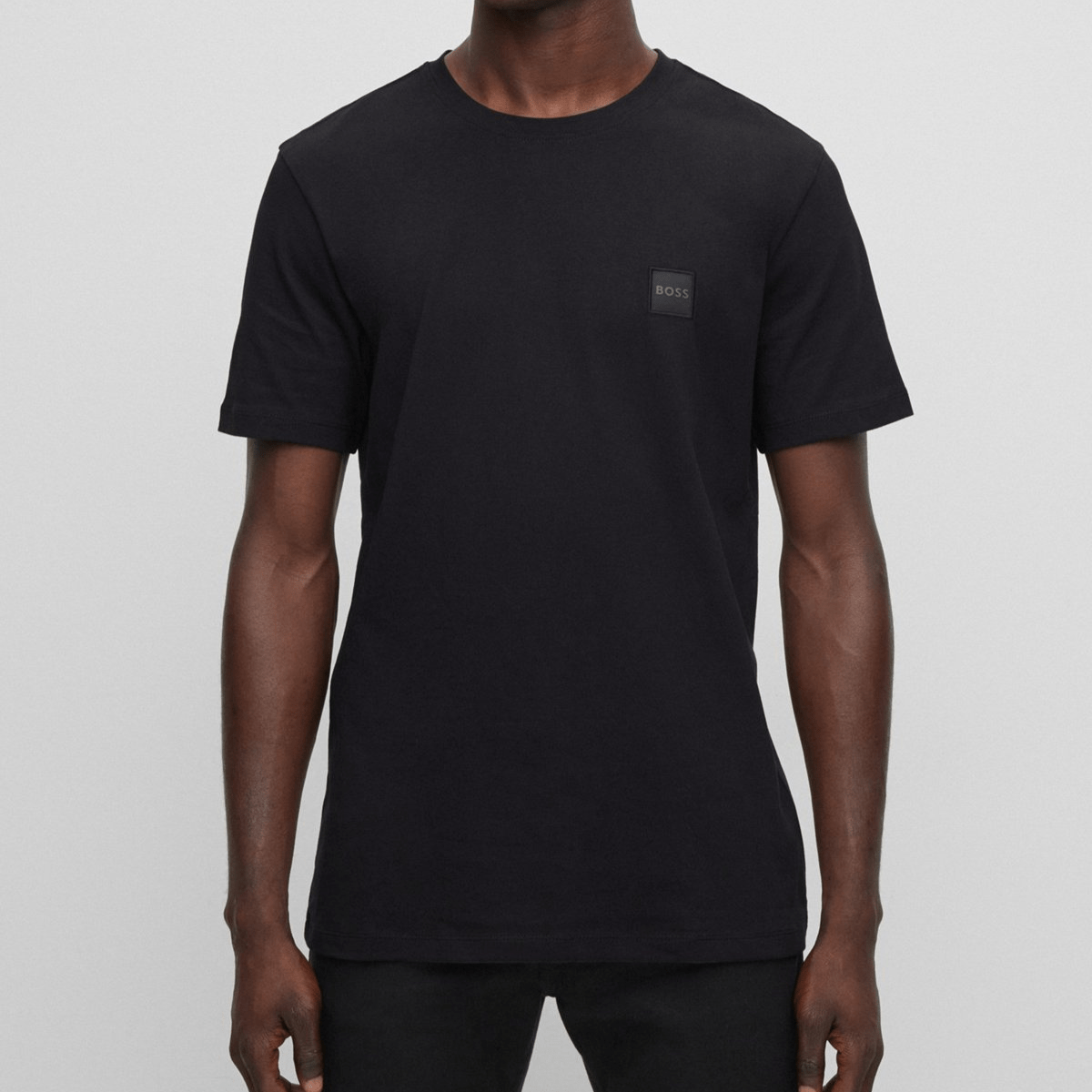Hugo Boss Logo Patch Classic Fit Cotton Jersey T-Shirt in Black – Mens ...
