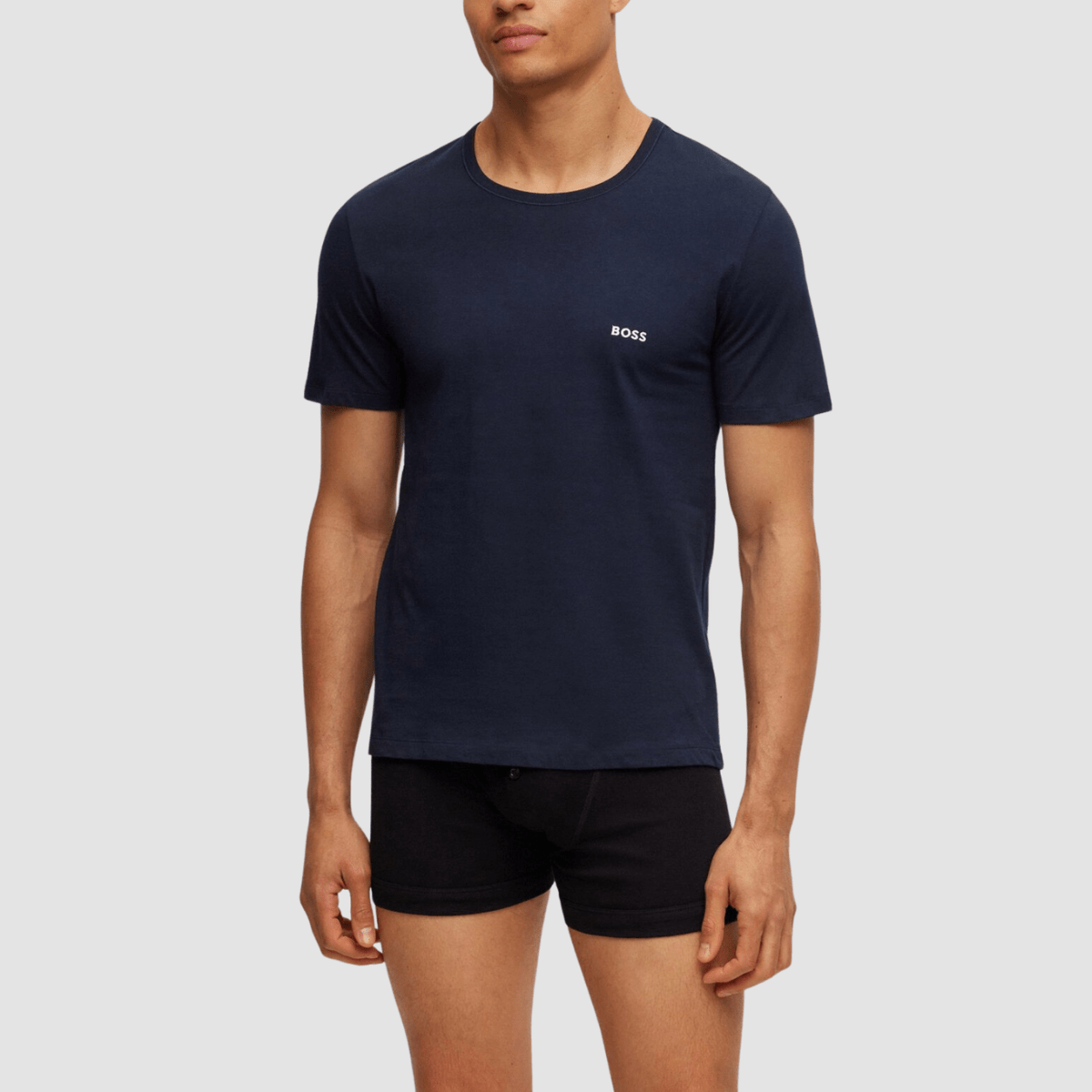 Hugo Boss Embroidered Logo Soft Cotton T-Shirt 3 Pack in Black, White ...
