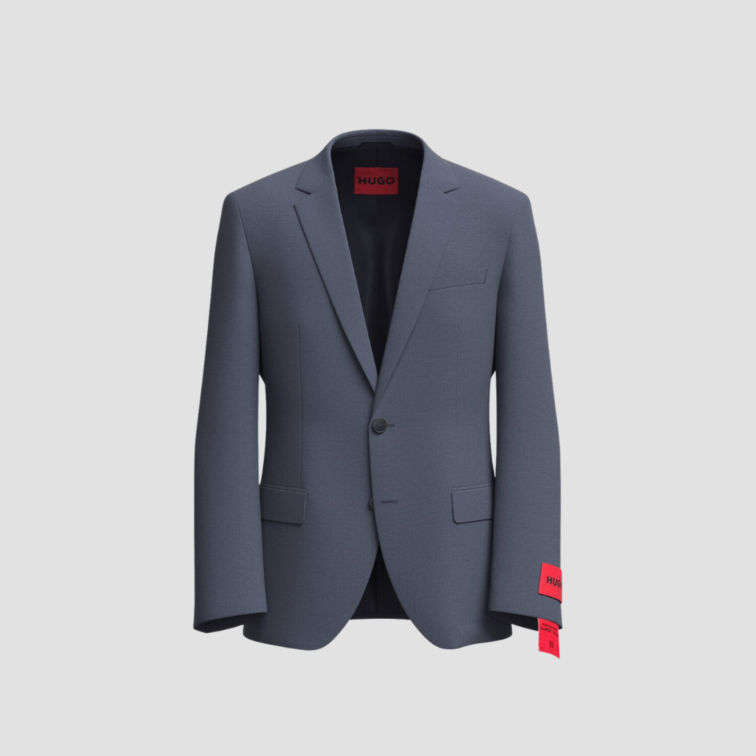 Hugo Boss slim fit henry suit in blue micro dot wool blend – Mens Suit ...