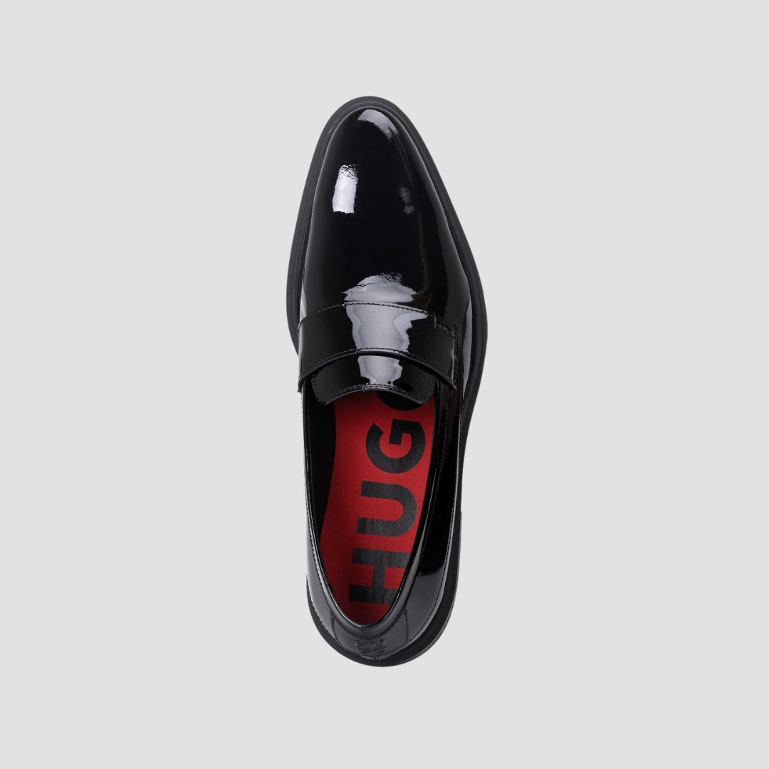 Hugo Boss Loafers in Patent Black Leather – Mens Suit Warehouse - Melbourne