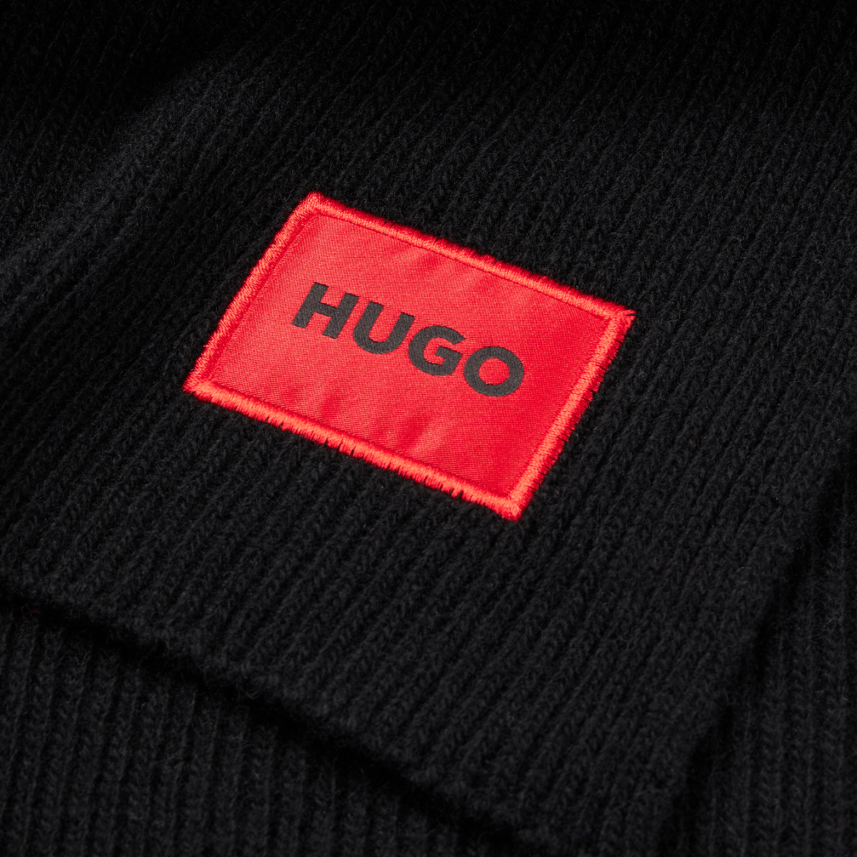 Hugo Boss mens zaff ribbed scarf in black wool blend – Mens Suit ...