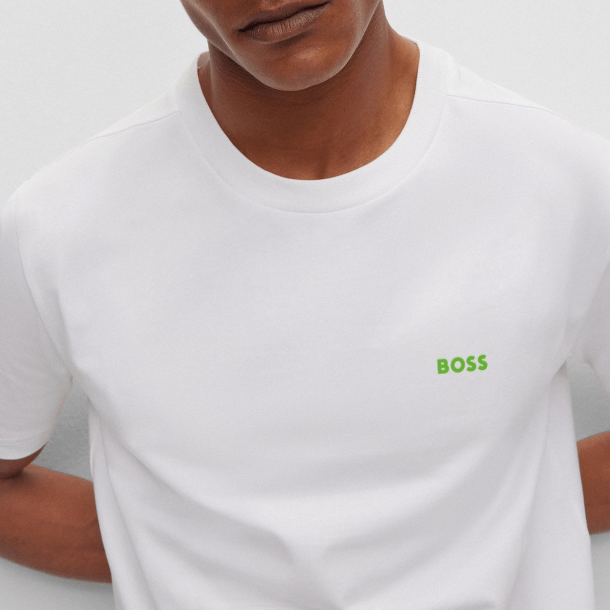 Mens T-Shirts | Hugo Boss Mens Crew Neck Navy T-Shirt with Logo Design ...