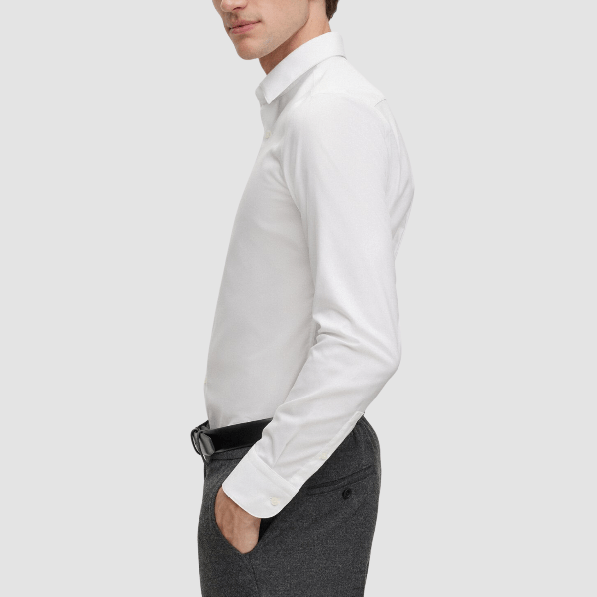 Boss Slim Fit Hank-S-Kent Shirt in White – Mens Suit Warehouse - Melbourne