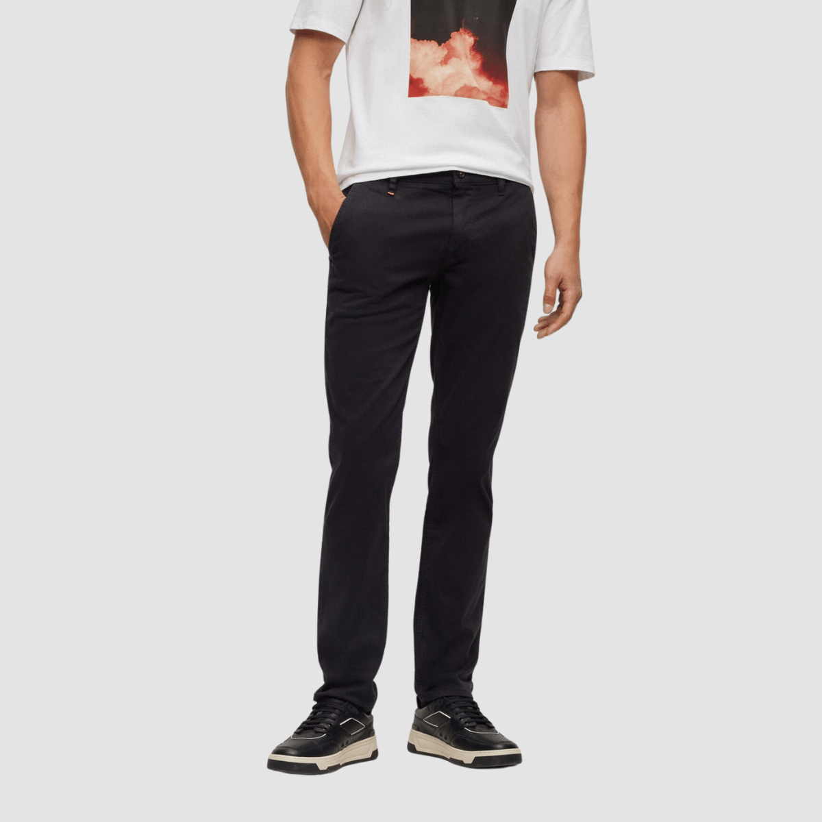 Hugo Boss Slim Fit Schino Mens Chino Pant in Black Stretch Cotton ...