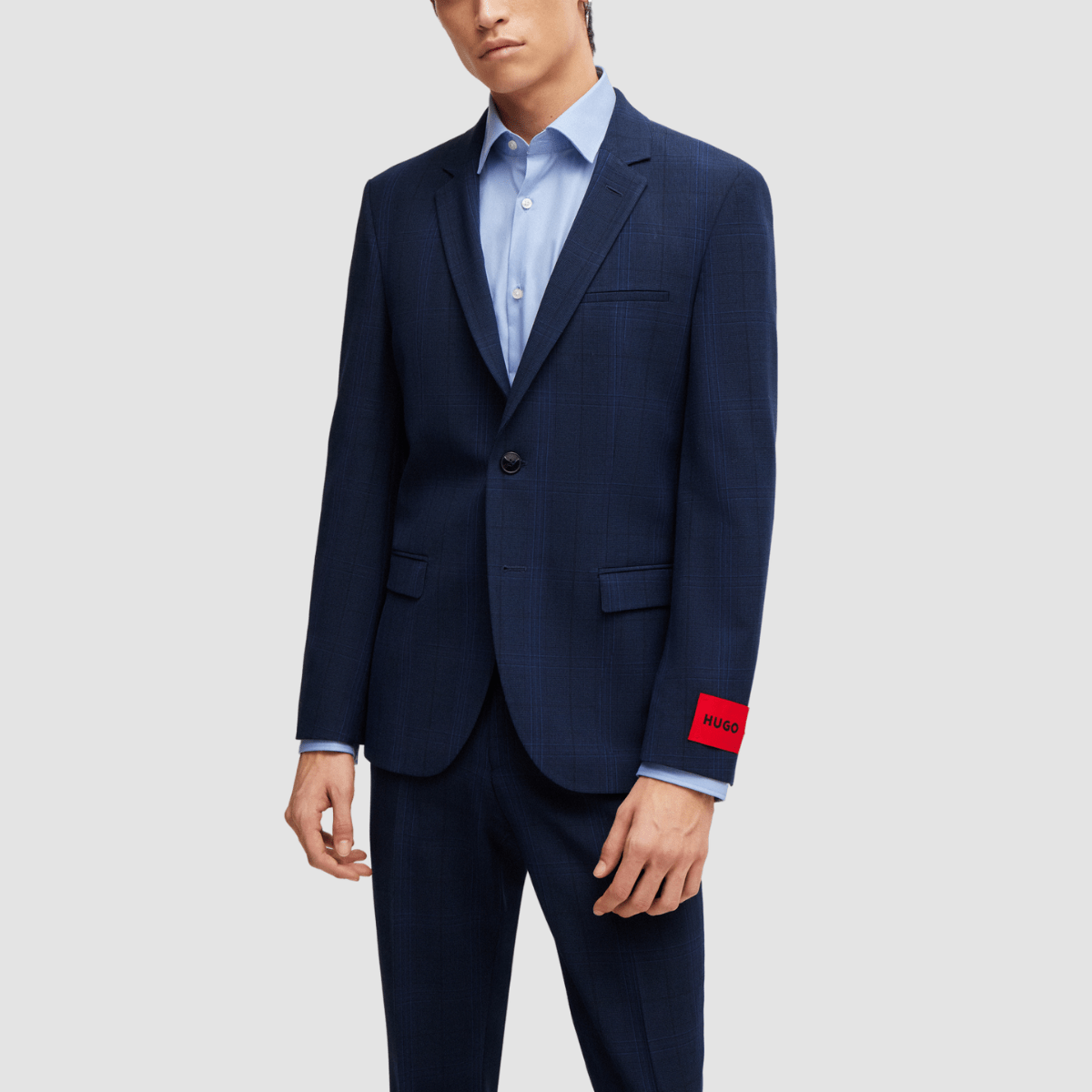 Hugo Boss Super Slim Fit Arti Hesten Suit in Dark Blue Check – Mens ...