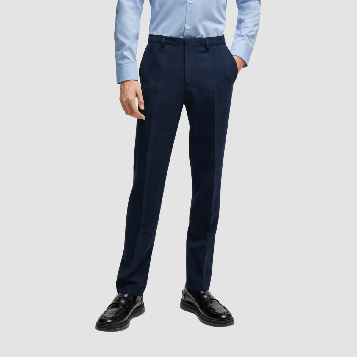 Hugo Boss Super Slim Fit Arti Hesten Suit in Dark Blue Check – Mens ...