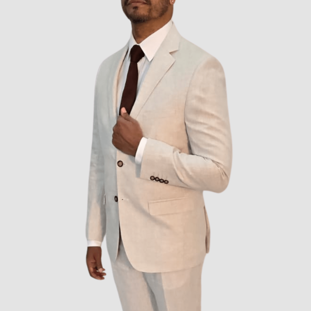 Jenson Slim Fit Marc Linen Suit in Beige – Mens Suit Warehouse - Melbourne
