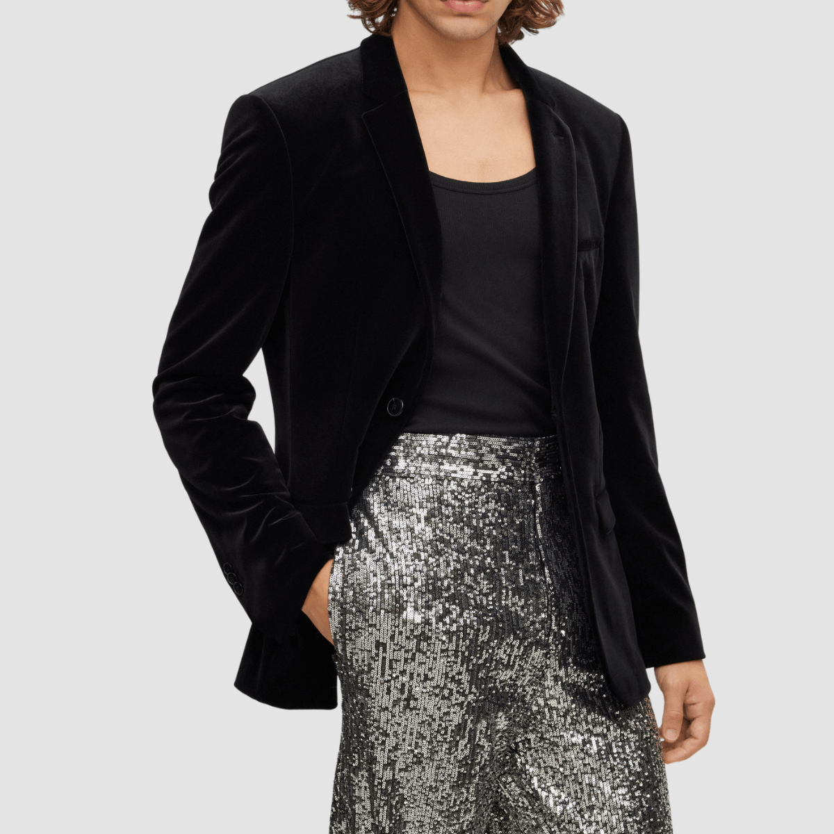 Hugo Boss Super-Slim Fit Arti224J Velvet Jacket in Black – Mens Suit ...