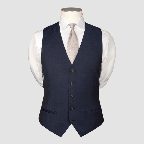 Rembrandt Classic Fit Churchill Suit Vest in Blue Contrast Twill Pure ...
