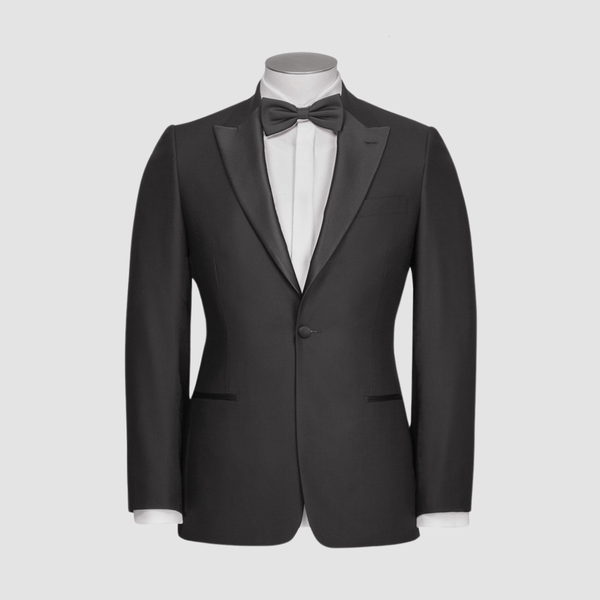 Rembrandt Trace Tuxedo Suit in Black Pure Wool – Mens Suit Warehouse ...