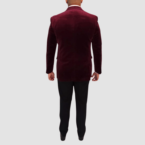Savile Row Slim Fit Jonah Velvet Evening Jacket in Red Wine – Mens Suit ...