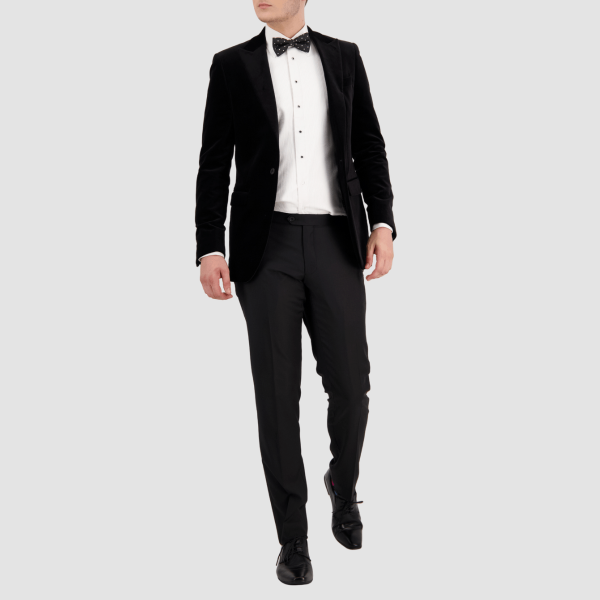 Savile Row Slim Fit Jonah Peak Lapel Sports Jacket in Black Velvet ...