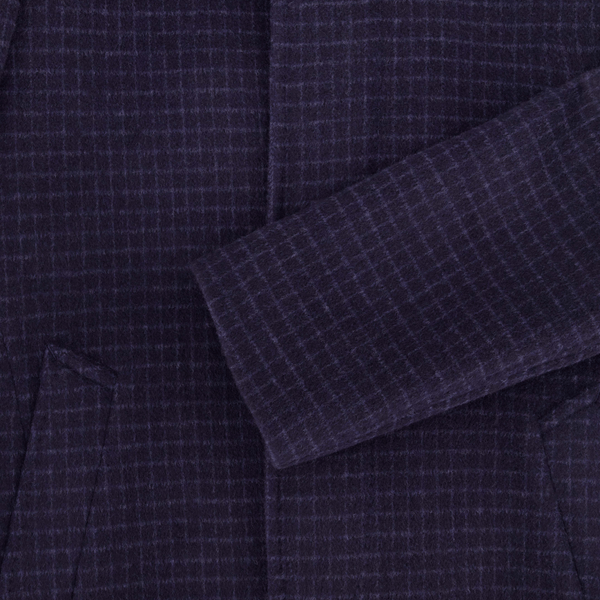 Savile Row Mens Stephen Coat in Navy Check Wool Cashmere Blend – Mens ...
