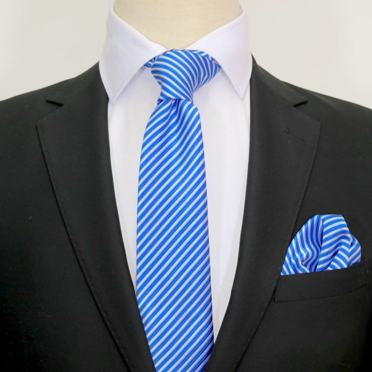 Neck Ties | Mens Luxury Royal and White Mini Stripe Neck Tie | James ...