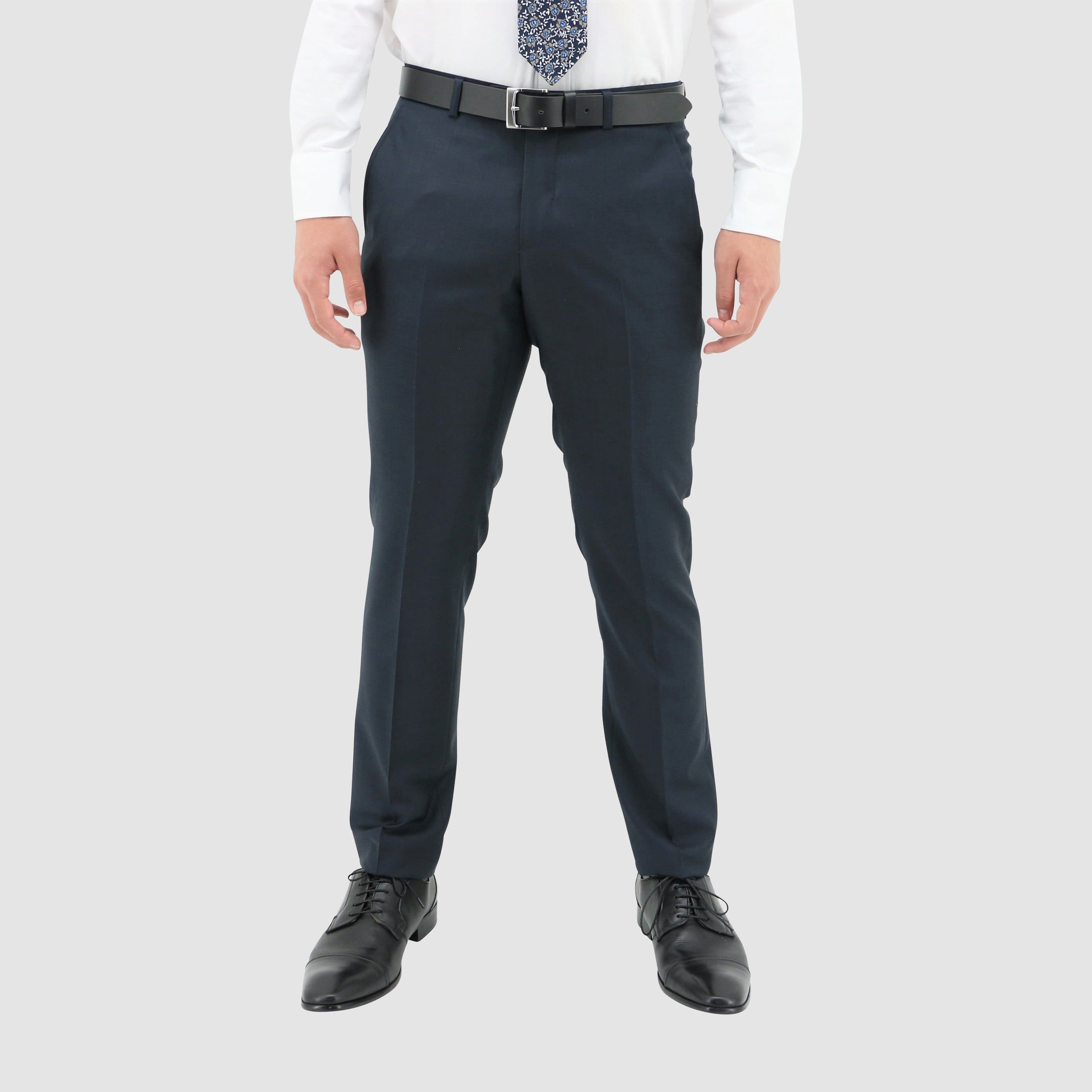 Boston classic fit lyon trouser in blue pure wool – Mens Suit Warehouse ...