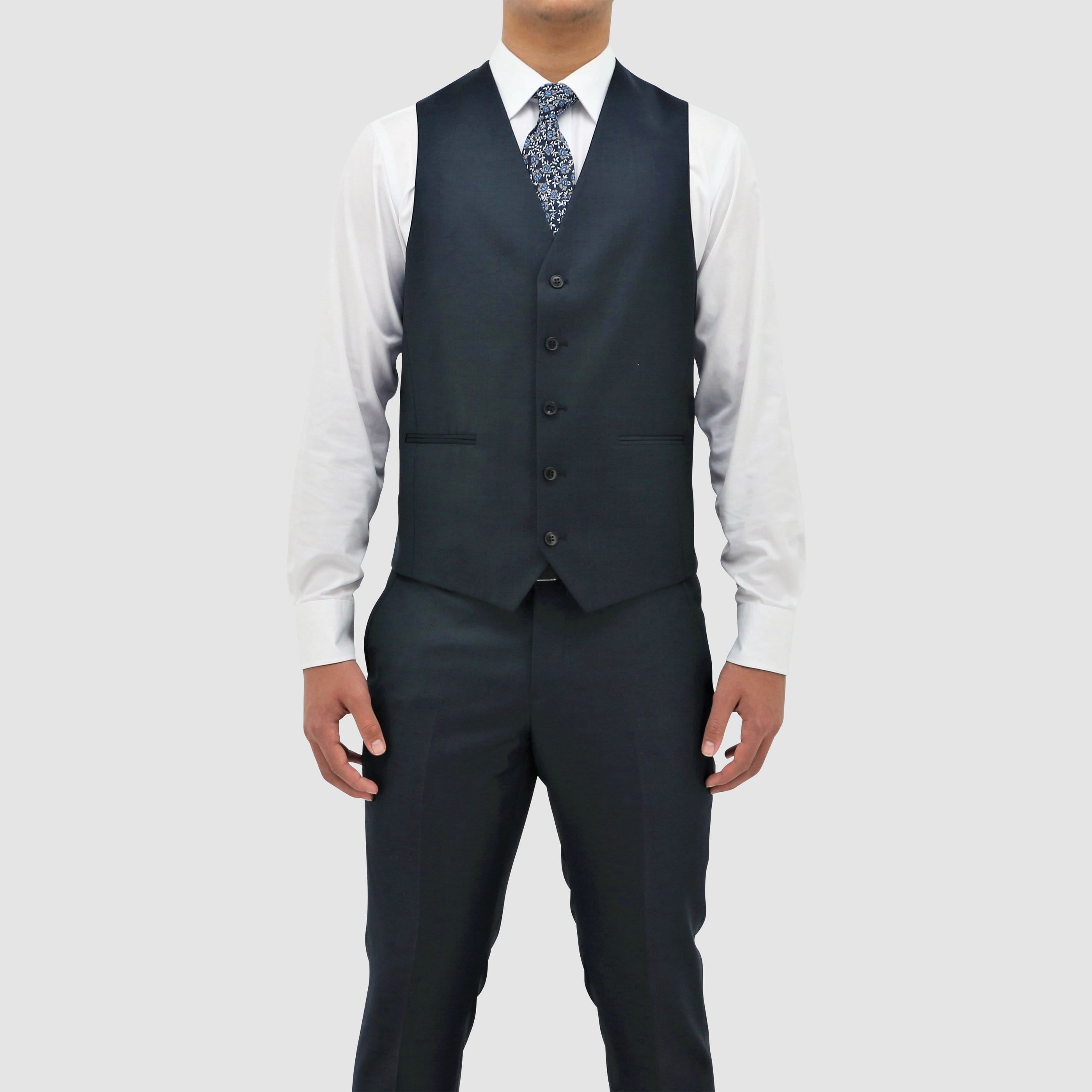 Boston classic fit lyon trouser in blue pure wool – Mens Suit Warehouse ...