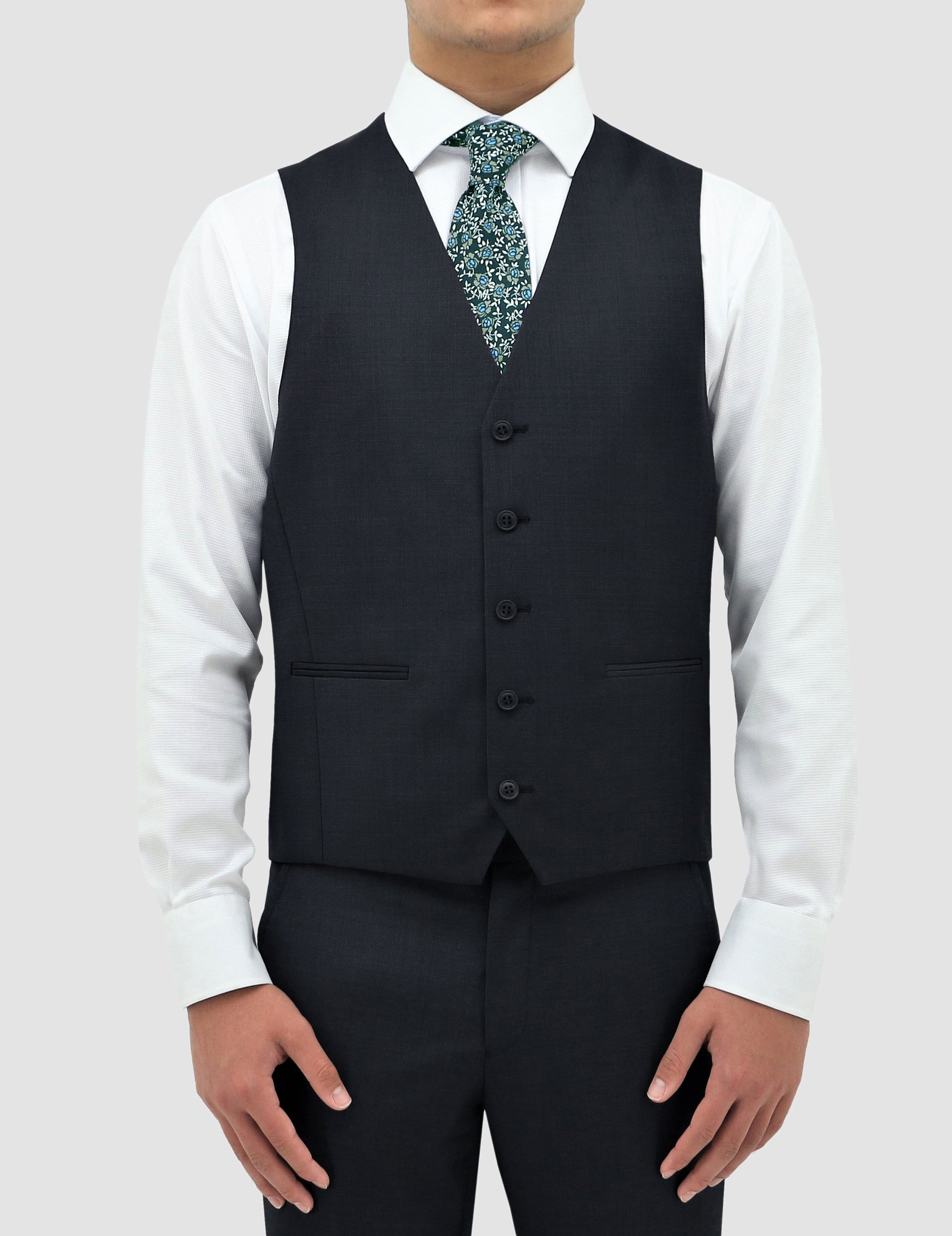 Boston classic fit ryan vest in navy pure wool B704-11 – Mens Suit Warehouse - Melbourne