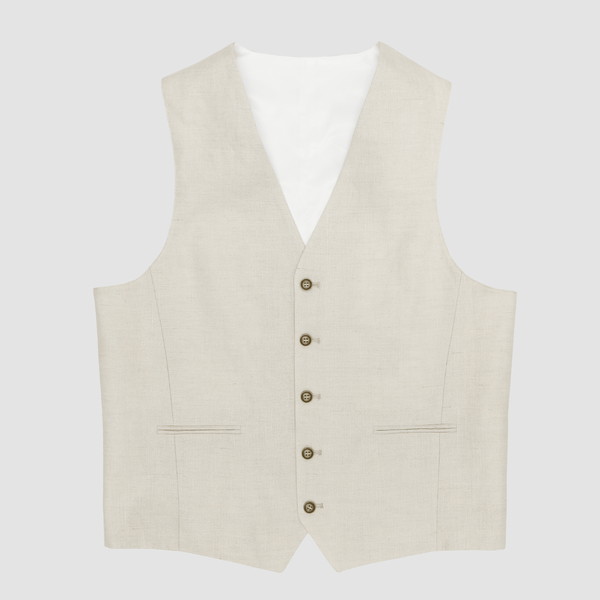 Mens Vests | Daniel Hechter slim fit ryan vest in stone linen – Mens ...