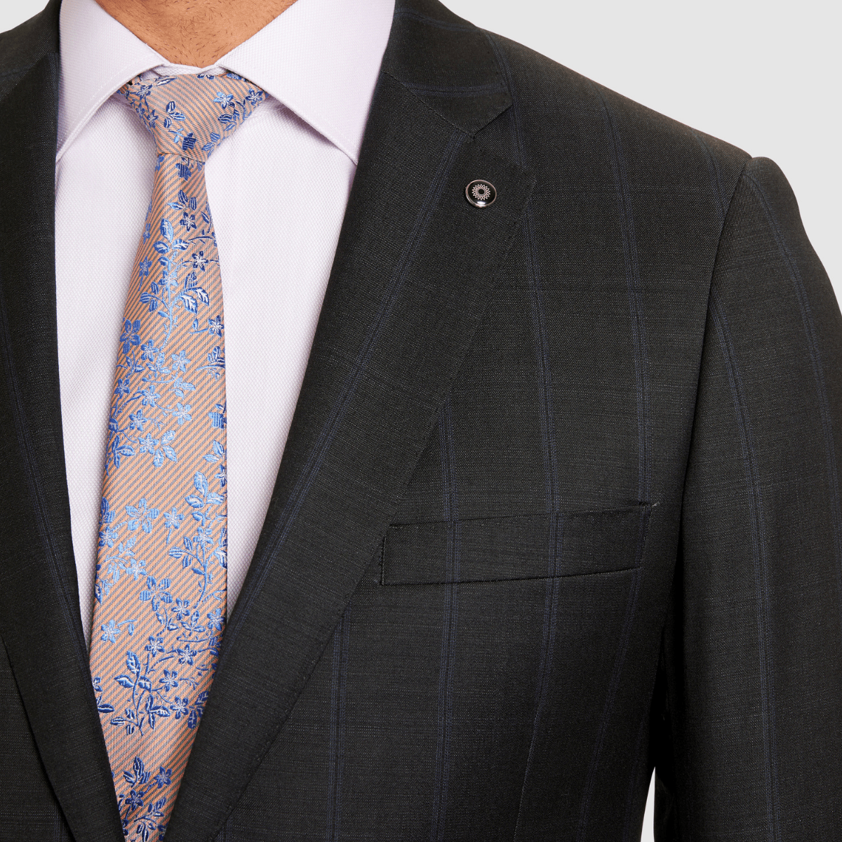 Studio Italia classic fit momento suit in charcoal pure wool – Mens ...