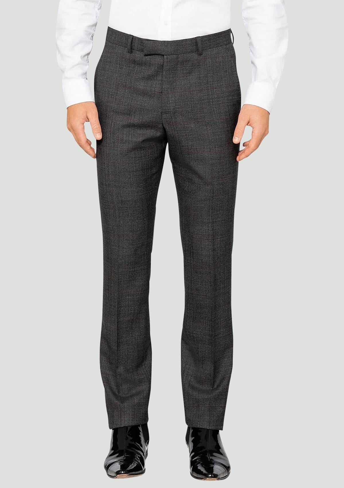Ted Baker slim fit elegan trouser in charcoal check pure wool – Mens ...